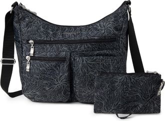 Baggallini Damen &Uuml;berall Tasche mit RFID Hobo Bag, Midnight Blossom