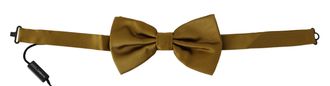 Dolce & Gabbana Yellow Mustard Silk Butterfly Papillon Men Bow Tie