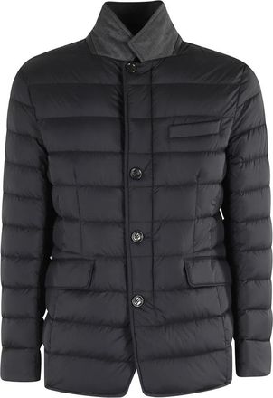 Moorer Homme, Vestes, Bleu, Taille: L Veste de couleur fumée avec fermeture centrale