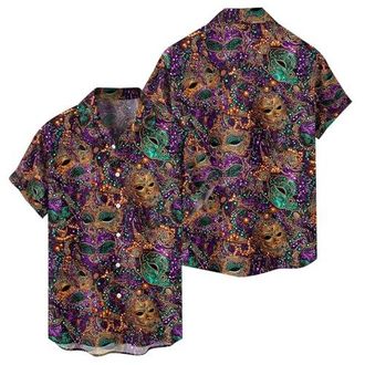 Generic Costume de carnaval pour homme - Chemise &agrave; manches courtes - Coupe ample - Chemise d&eacute;t&eacute; streetwear l&eacute;g&egrave;re et confortable - Chemise &agrave; manches courtes -