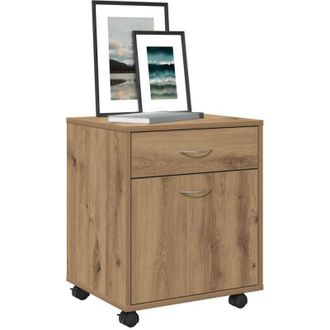 vidaXL Vidaxl - Armoire roulante ch&ecirc;ne artisanal 45x38x54 cm bois ding&eacute;nierie
