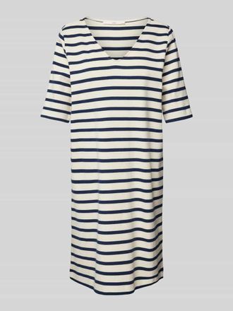 Lanius Knielanges T-Shirt-Kleid mit V-Ausschnitt