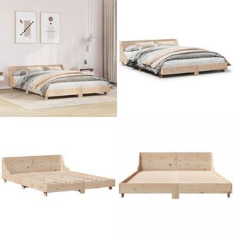 vidaXL Massivholzbett ohne Matratze 120x190 cm Kiefernholz - Massivholzbette - Kiefernholzbette - Doppelbett - Bettkasten - Holzbetten - Home & Living