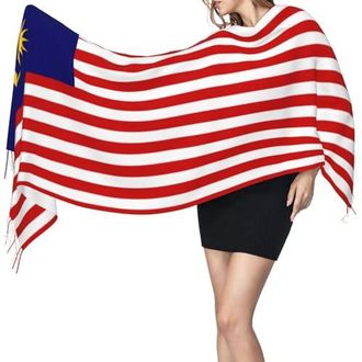 Generic Drapeau De La Malaisie Femme Scarf Longue Ch&acirc;le Classique Foulard Pour Hiver Mariage Automne Soir&eacute;e