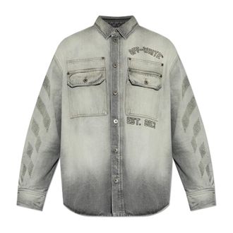 Off-white Denim Hemd mit Taschen - - Shirts - Herren - Grau - S