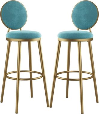 Generic Barhocker, 76 cm hohe K&uuml;chenhocker, 2er-Set Barhocker in Tresenh&ouml;he, Sitzhocker mit Metallbeinen/39 x 39 x 75 cm