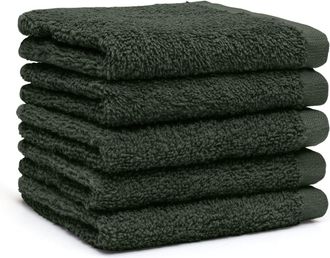 Bj&ouml;rk Waschlappen 5er Set Gr&uuml;n Weiche Frottee Gesichtst&uuml;cher aus 100% Baumwolle Waschbare & Wiederverwendbare Abschminkt&uuml;cher Sanfte & Saugf&auml;hige Reinigungs