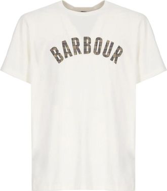 Barbour Homme, Tops, Blanc, Taille: M Berwick Tartan T-Shirt