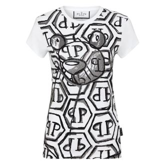 Philipp Plein Femme, Tops, Blanc, Taille: 38 FR T-Shirt Pure Teddy Bear