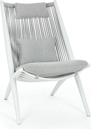 BIZZOTTO Gepolsterter Lounge-Sessel Aloha aus Aluminium f&uuml;r Garten und Terrasse -Weiss