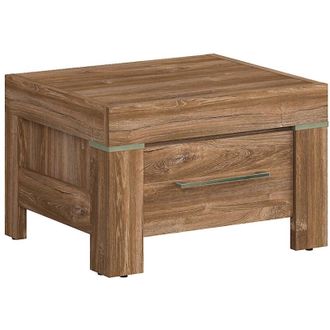 PEGANE Table de chevet Table de nuit avec tiroir, coloris Ch&ecirc;ne stirling - Longueur 53 x Profondeur 45 x Hauteur 35 cm