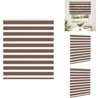 vidaXL Vidaxl - Zebrarollo Braun 130x150 cm Stoffbreite 125,9 cm Polyester - Zebra-Jalousie - Zebra-Jalousien - Zebra-Rollo - Doppelrollo