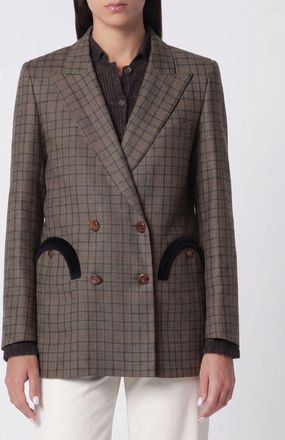 Blaz&eacute; Milano Zweireihiger Blazer aus Schurwolle und Kaschmir mit Karomuster
