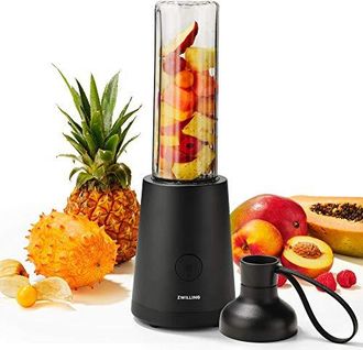 Zwilling Mixeur Blender Smoothie Maker + Gourde avec bouchon 600 ml 300 W Acier inoxydable/plastique Noir