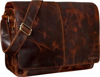 STILORD Alex Vintage Ledertasche M&auml;nner Frauen Businesstasche zum Umh&auml;ngen 15,6 Zoll Laptoptasche Aktentasche Unitasche Umh&auml;ngetasche Leder Farbe:bordeaux - b