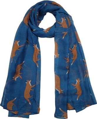 GFM Foulard imprim&eacute; animal renards renards,.FXM-01-TNL Bleu sarcelle., L
