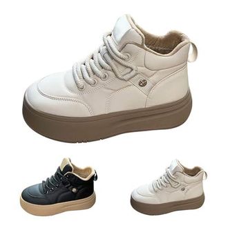 Generic Chaussures de sport d&eacute;contract&eacute;es pour femme - Chaudes et douces - &Agrave; lacets - Antid&eacute;rapantes - Absorption des chocs - Chaussures de course avec soutie