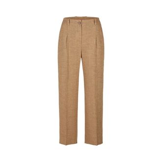 Riani Femme, Pantalons, Brun, Taille: 40 FR Pantalon Large en M&eacute;lange de Lin