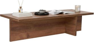 Dmora Couchtisch Marmorito, rechteckig, Holzfaserplatte, Braun, 120x45x30 cm, Eiche Knoten