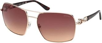 Guess Femme, Accessoires, Jaune, Taille: 63 MM Lunettes de soleil aviateur