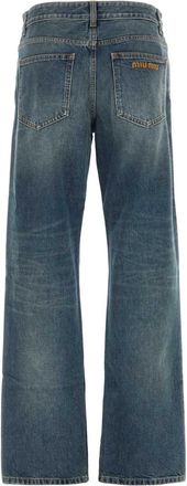 Miu Miu Womens Denim Jeans Bleu Exterior: Cotton Pantaloni