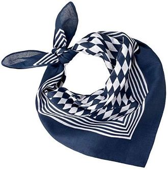 Tobeni 548 Femme Homme T&ecirc;te-Chiffons en Tissu Nicki Foulards &Eacute;charpe Bandana 100% Coton Unisexe Couleur Diamant Marine Taille 54 cm x 54 cm