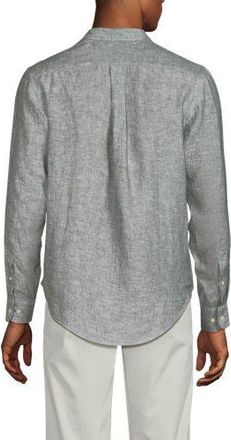 Lands End Leinenhemd mit langen Ärmeln, in Lang-Größe, Herren, Größe:48-50 tall, Grün, Leinen, by Lands End