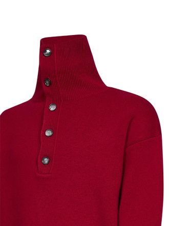 Ami Compact Wool Knit Sweater - Red