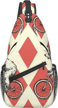 Generic Bear On A Bike Sac &agrave; bandouli&egrave;re de voyage pour homme Sac &agrave; dos de randonn&eacute;e