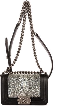 Chanel Crossbody Bags - Unique Piece Boy Galuchat Mini - Gr. unisize - in Schwarz - f&uuml;r Damen