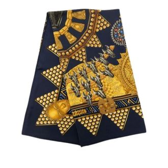 Herm&egrave;s Pre-owned Carr&eacute; en soie LOr Des Chefs - Femme - Pre-owned - Bleu - Taille: ONE Size