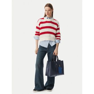 Tommy Hilfiger Handtasche Tommy Hilfiger Th Icon Satchel AW0AW18723 Dunkelblau
