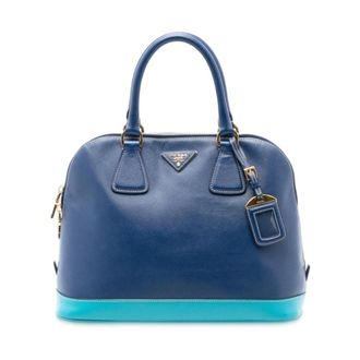 Prada Sac bandouli&egrave;re structur&eacute; en cuir pr&eacute;-poss&eacute;d&eacute; - Femme - Pre-owned - Bleu - Taille: ONE Size