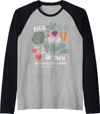 Trendy Apparel Pick Your Own Sun Valley Farms Vegetables Raglan