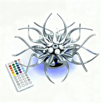 Generic Konservierte Mechanische Blume RGB Led Spiral Tischlampe, Rotierendes 3D Visuelles Kunst Schreibtischornament Mit Fernbedienung, Helligkeit & Geschwin