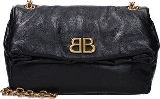 Balenciaga Monaco Femmes Sac Bandouli&egrave;re Cuir Noir