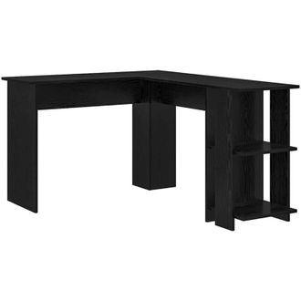 vidaXL Vidaxl - Bureau dAngle avec Rangement Chêne noir 140 x 113.5 x 75 cm