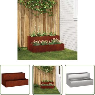vidaXL vidaXL Patio - Cache-pot de jardin Rouill&eacute; 100 x 60 x 45 cm Acier patin&eacute;