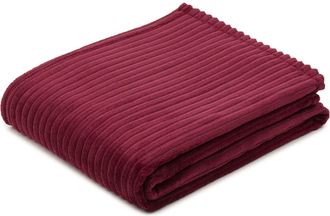 Gözze Kuschelweiche Kuscheldecke, Feine Cord-Optik, 1040g/Stück, 150 x 200 cm - Beere