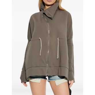 Rick Owens Zip Fastening Funnel Neck Sweatshirt - Gray