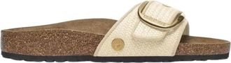 Birkenstock Femme, Chaussures, Beige, Taille: 37 EU Madrid Raffia Narrow Fit