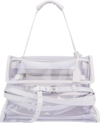 Moschino Femme, Sacs, Blanc, Taille: ONE Size Tie Me Medium Shoulder Bag