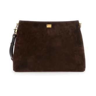 Dolce & Gabbana Femme, Sacs, Brun, Taille: ONE Size Vittoria Suede Shoulder Bag
