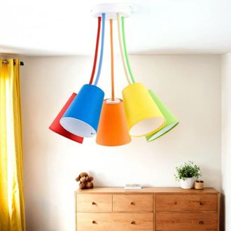 Licht-Erlebnisse Bunte Deckenlampe Kinderzimmerlampe flexible Arme 5flmg