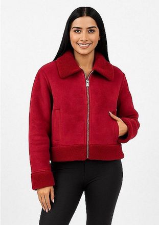 Worldclassca Lederimitatjacke Worldclassca &Uuml;bergangsjacke mit Rei&szlig;verschluss Warm Teddy Gef&uuml;ttert Neue Kollektion - Stilvolle und gem&uuml;tliche Mode f&uuml;r Damen