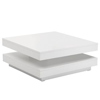 Hela home24 Drehbarer Couchtisch Cutato 78 x 34 x 78cm Wei&szlig;/Wei&szlig;