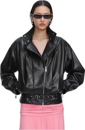 Self Portrait Femme, Vestes, Noir, Taille: 38 FR Veste de moto