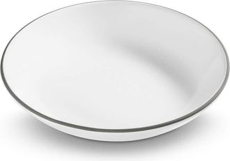 Gmundner Keramik Suppenteller Cup Durchmesser : 20 cm Grauer Rand Geschirr, handgemacht in Österreich