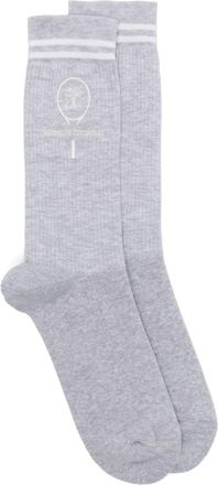 Brunello Cucinelli Socken mit Logo-Stickerei - Grau