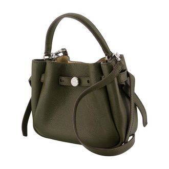Tory Burch Womens Romy Mini Bucket Shoulder Bag - Tory Burch Leather Khaki Calfskin Crossbodies